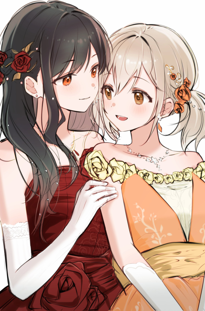 Safebooru - 2girls absurdres animal ears azusawa kohane bare shoulders black hair brown hair ...