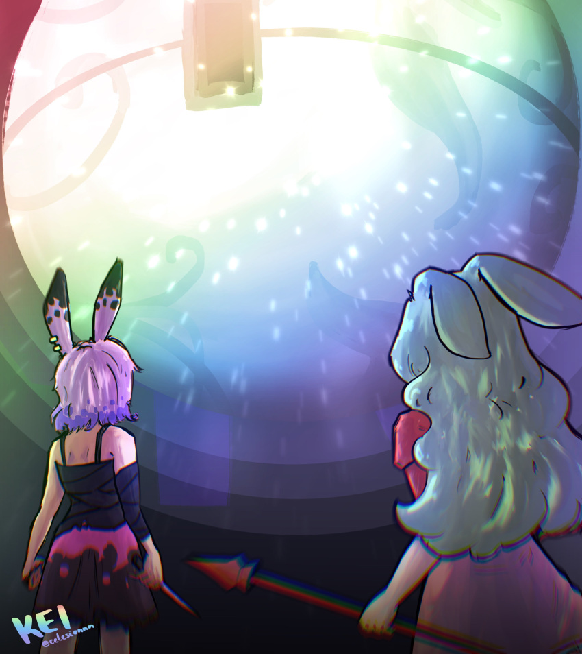 Safebooru - 2girls absurdres animal ear piercing animal ears assassin ...