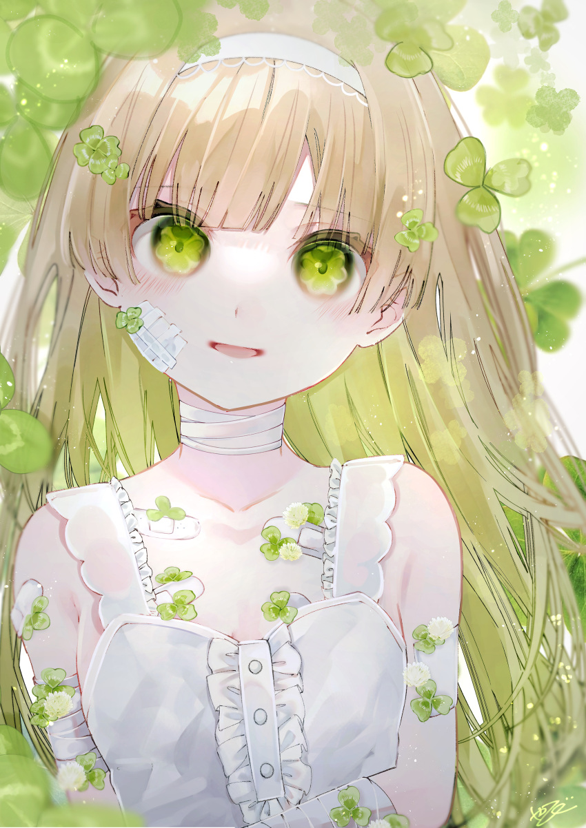 Safebooru - 1girl absurdres bandaged neck bandages bandaid bandaid on arm bare shoulders brown ...