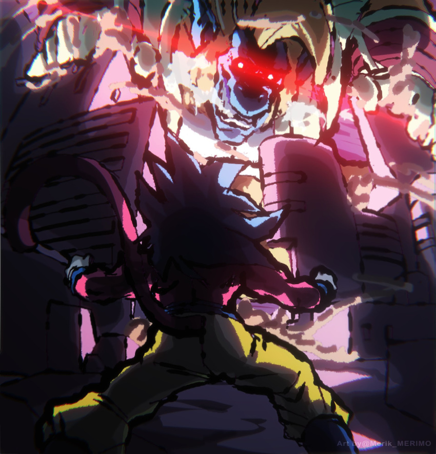 Safebooru - black hair body hair city destruction dragon ball dragon ...