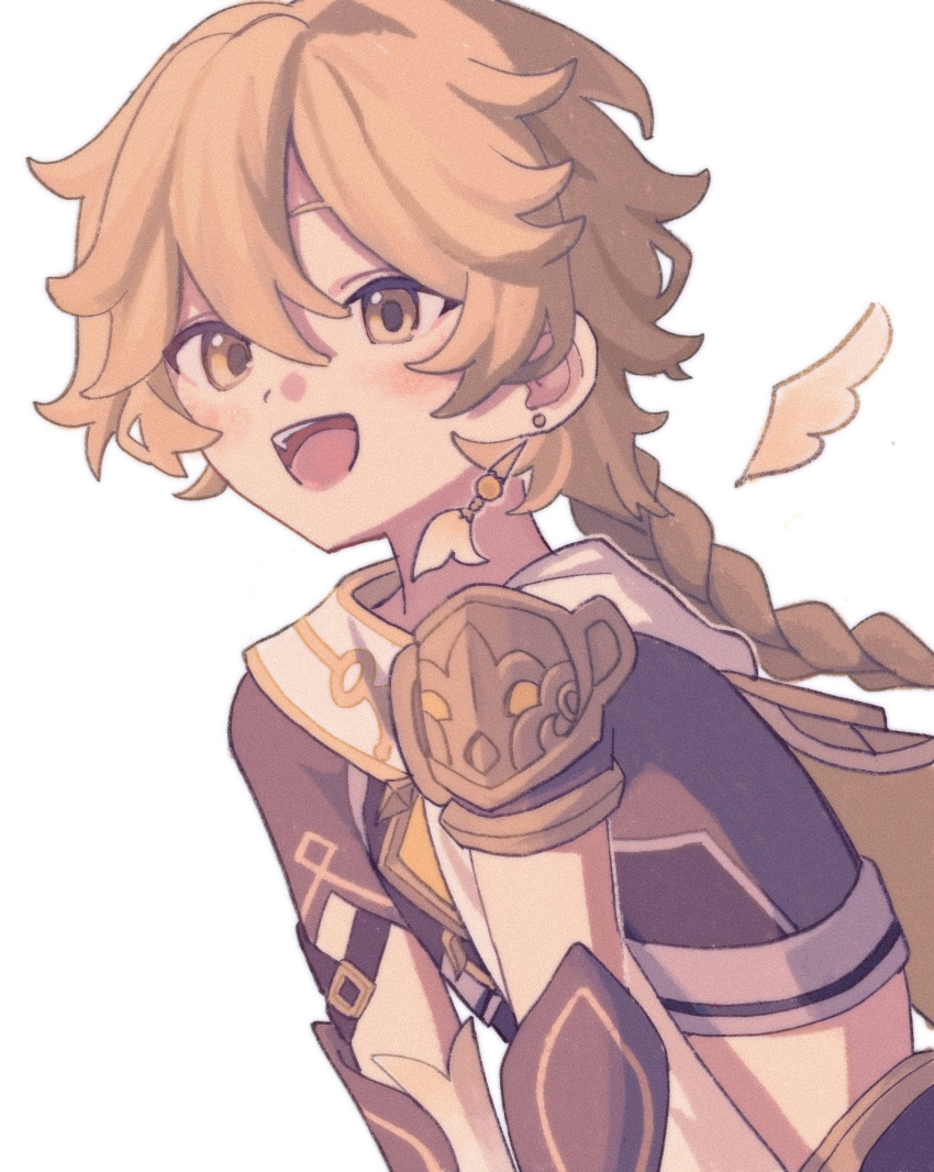 Safebooru - 1boy aether (genshin impact) armor blonde hair blush braid ...