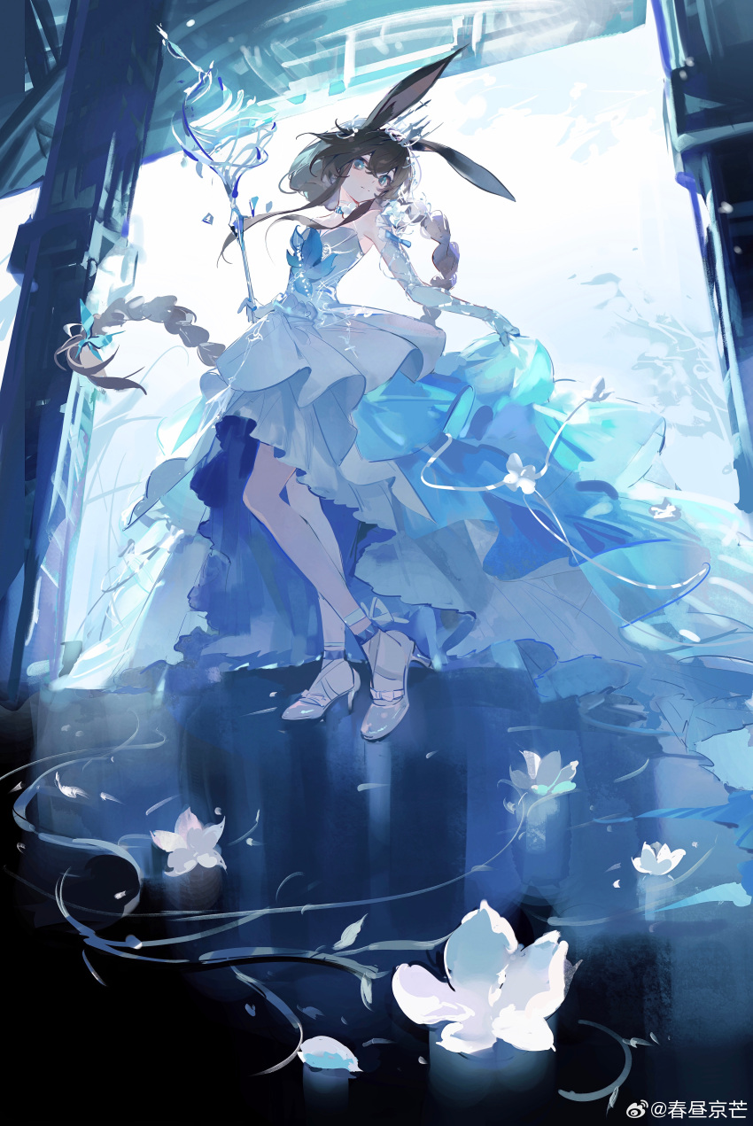 Safebooru - 1girl absurdres amiya (arknights) animal ears arknights bare shoulders blue eyes ...