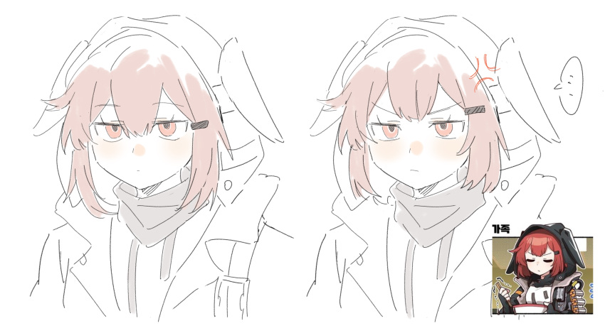 Safebooru - 1girl absurdres anger vein animal ear hood arknights blush chinese commentary ...