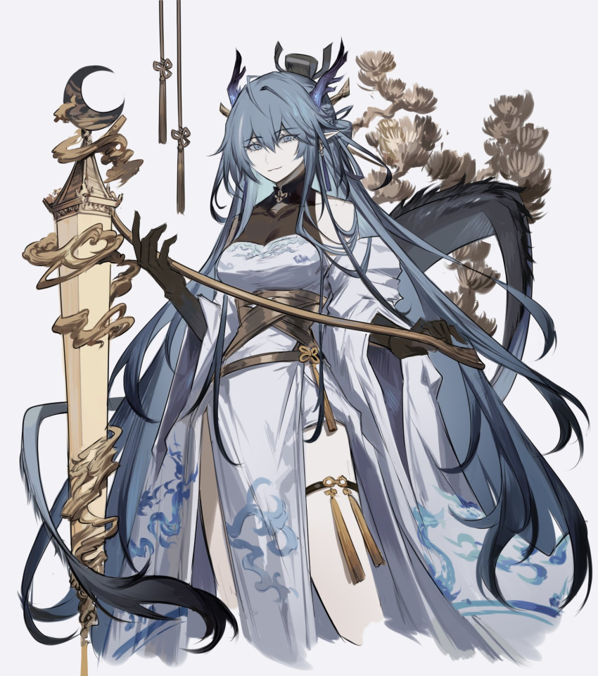 Safebooru - ambience synesthesia arknights breasts detached sleeves dragon girl dragon horns ...