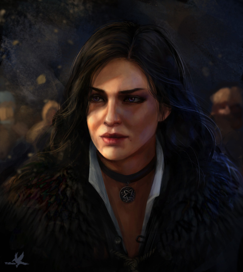 Safebooru - 1girl black choker black hair blurry blurry background choker depth of field highres ...