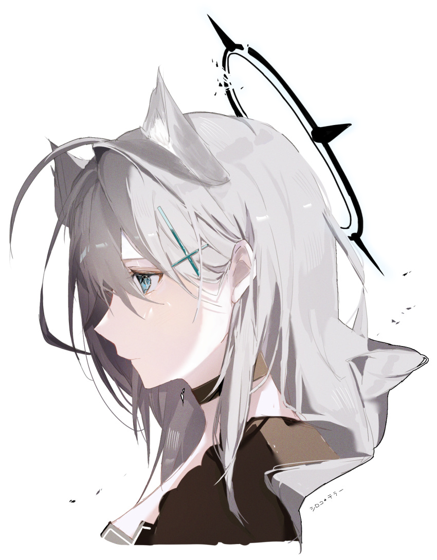 Safebooru - 1girl animal ears black choker black halo blue archive blue eyes choker closed mouth ...