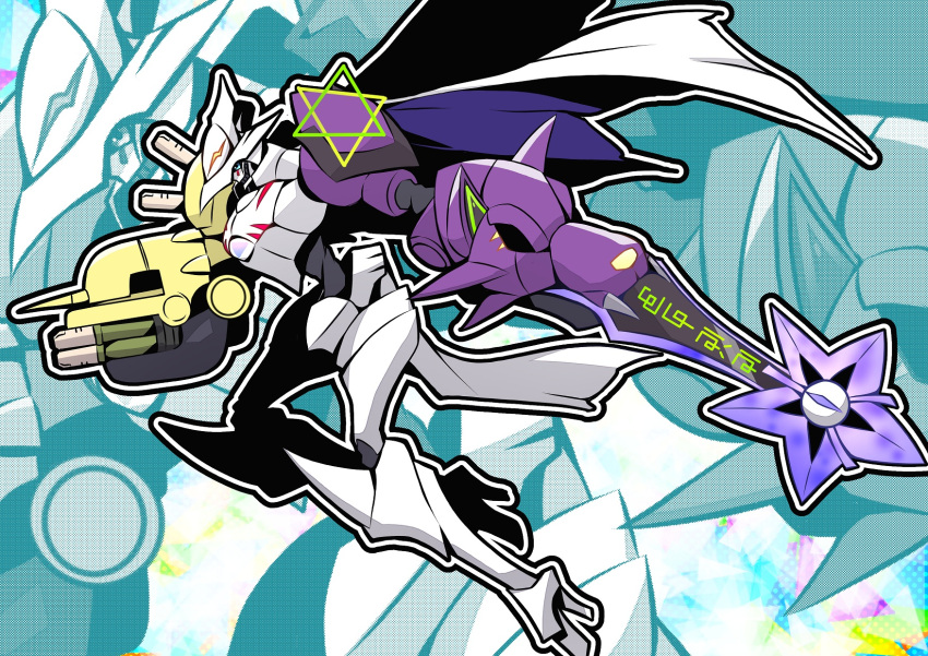 Safebooru - arm blade blue eyes cape digimoji digimon digimon (creature ...