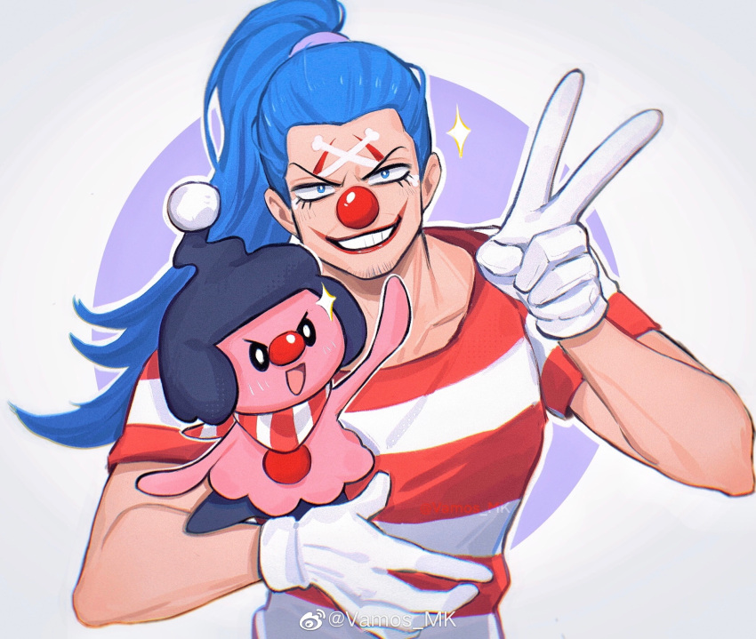 Safebooru - 1boy blue eyes blue hair buggy the clown clown nose ...