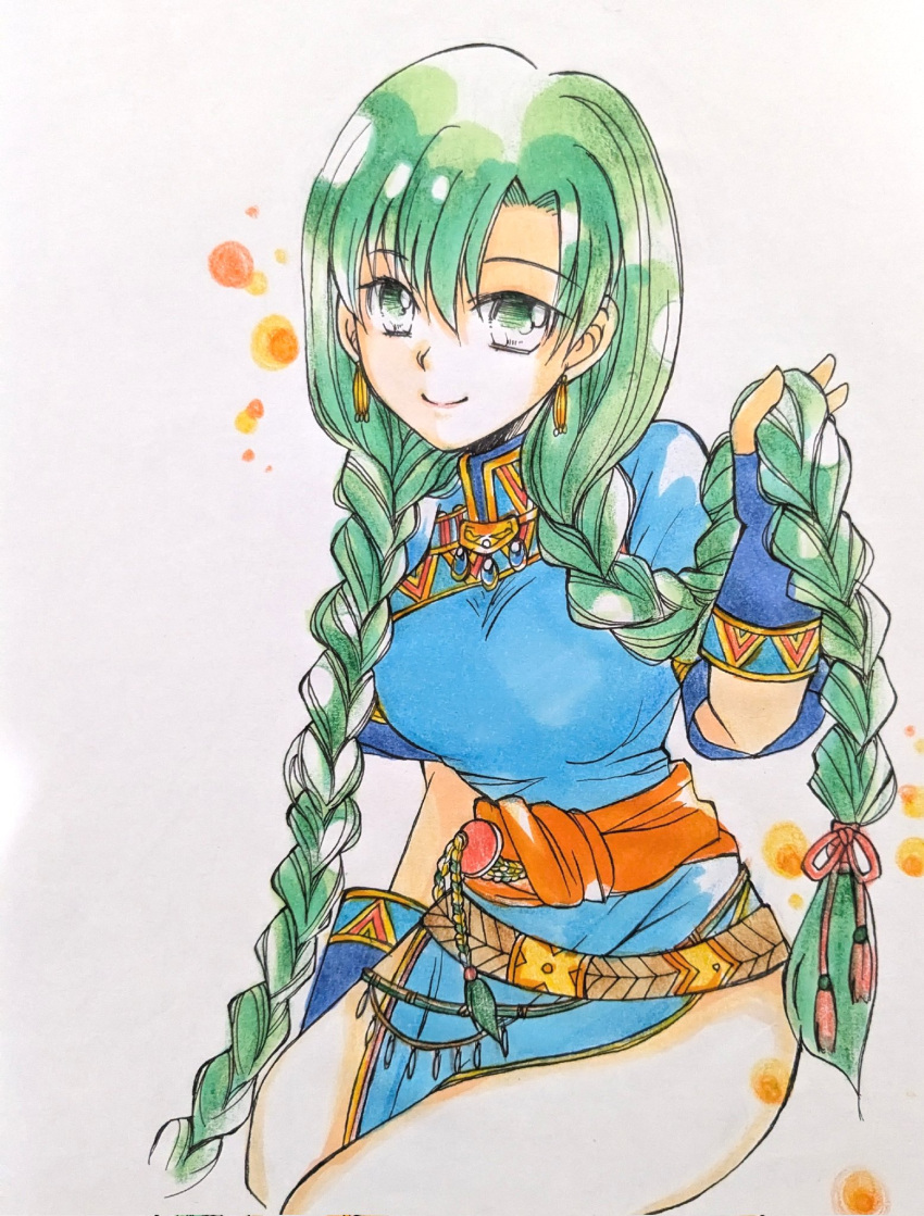 Safebooru - 1girl blue dress braid chika 1 dress fingerless gloves fire emblem fire emblem: the ...