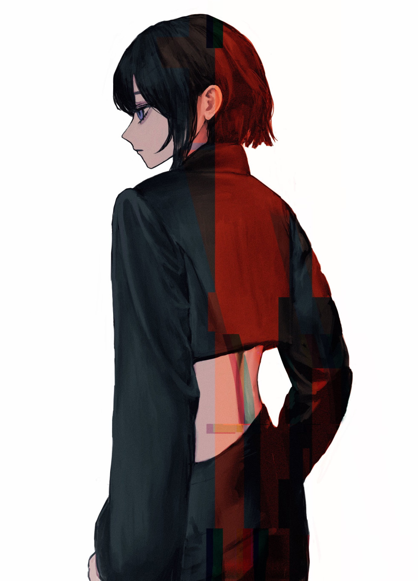 Safebooru - 1girl absurdres black hair black pants black sweater closed mouth cowboy shot ...