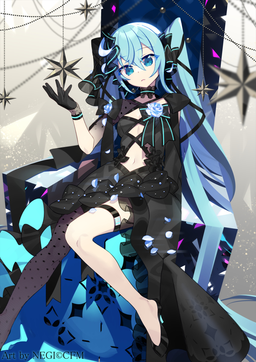 Safebooru - alternate costume black footwear black gloves blue eyes blue hair commentary request ...