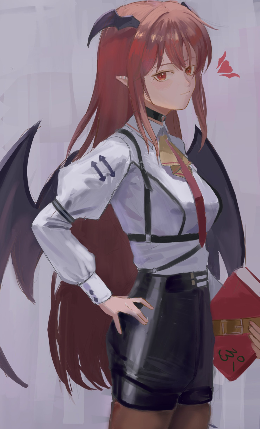 Safebooru - 1girl absurdres bat wings black choker book choker closed ...