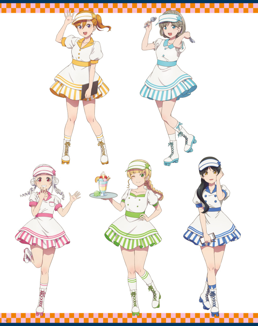 Safebooru - 5girls arashi chisato artbook black hair blonde hair blue ...