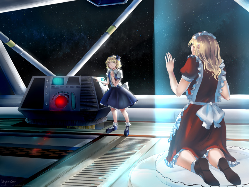 Safebooru - 2girls alice margatroid alice margatroid (pc-98) apron blonde hair blue eyes blue ...