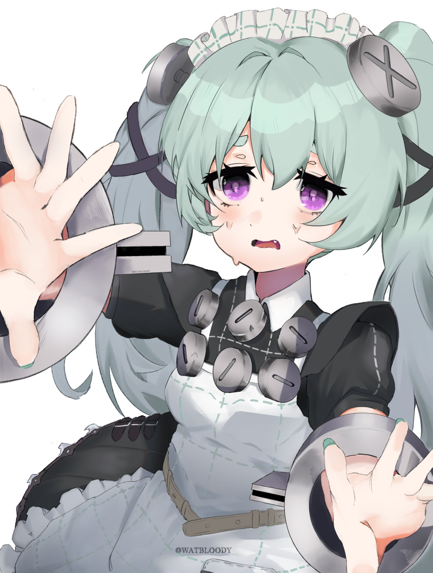 Safebooru - 1girl absurdres apron black dress breasts commentary request corin wickes cuffs ...