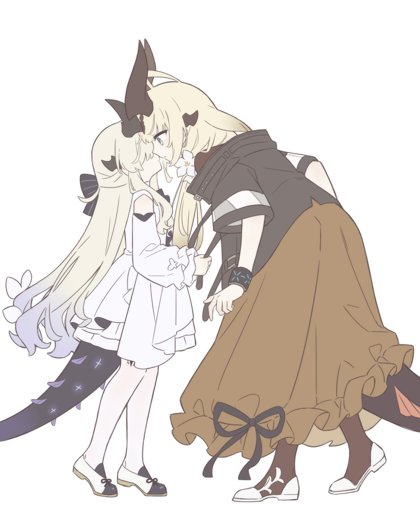 Safebooru - 2girls absurdres age difference aged down arknights blonde hair blue eyes blue hair ...