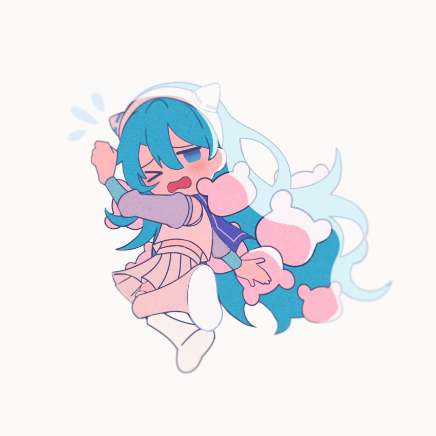 Safebooru - > o 1girl ado (utaite) blue eyes blue hair chibi chibi only ...