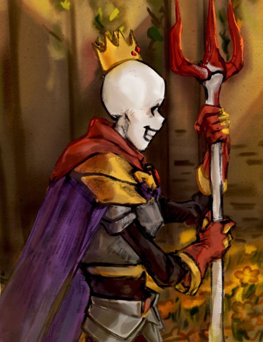 Safebooru - 1boy 2022 2d armor cape crown digital media from side ...