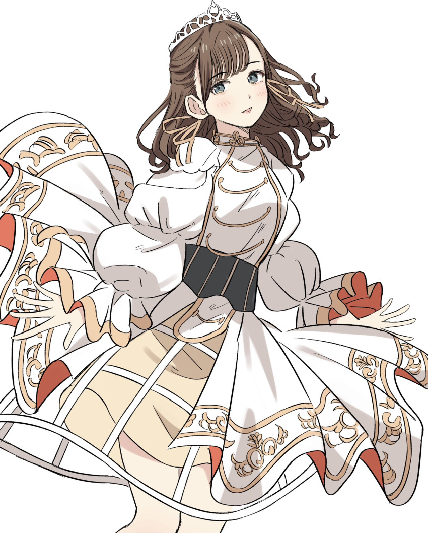 Safebooru - 1girl animification bien (djpwjd1) blunt bangs blush breasts brown hair brown ribbon ...