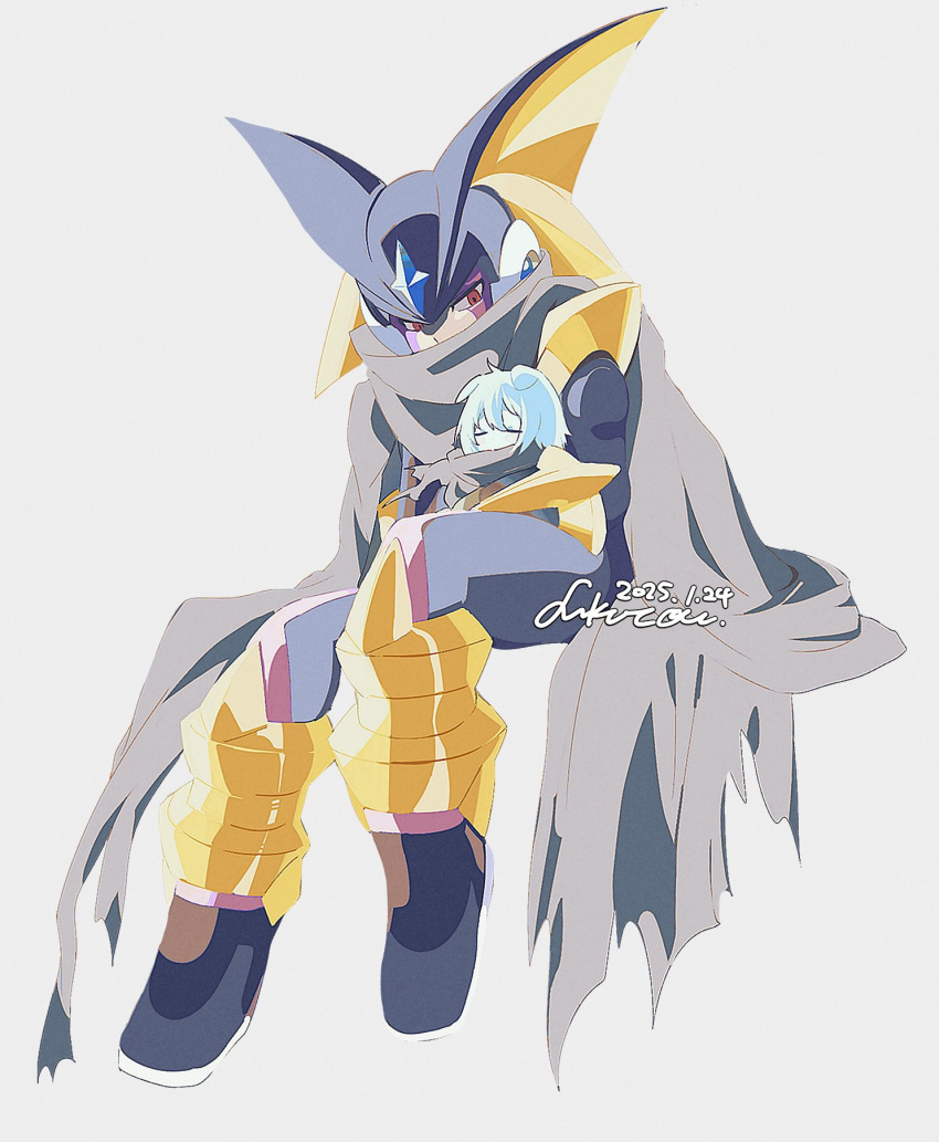 Safebooru - 1boy 1other baron-0628 bass.exe (mega man) black bodysuit ...