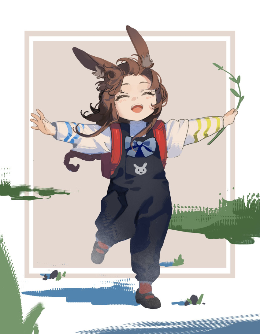 Safebooru - 1gril absurdres amiya (arknights) animal ears arknights backpack bag brown hair ...