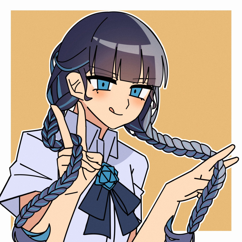 Safebooru - 1girl ado (utaite) alternate hairstyle black bow black bowtie black hair blue eyes ...