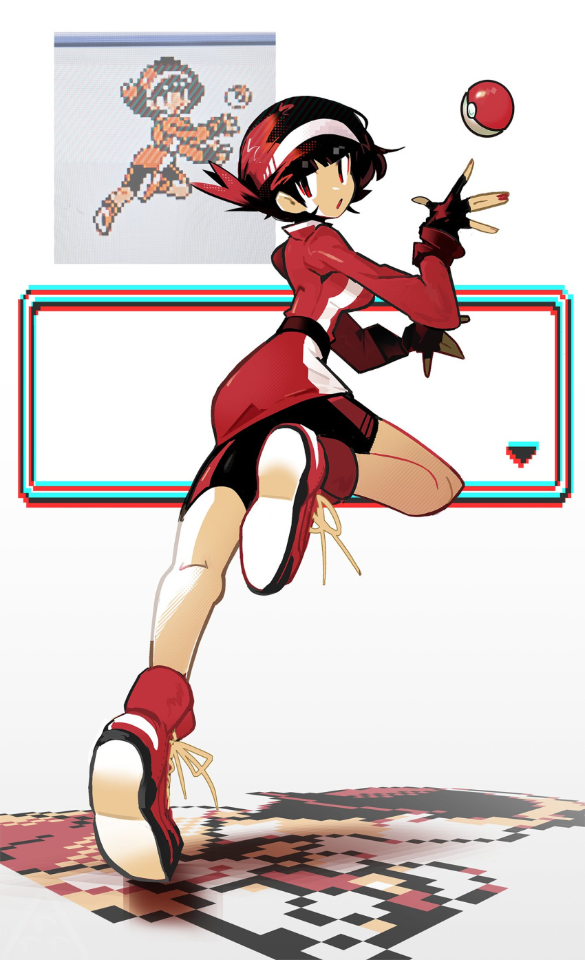 Safebooru - 1boy 1girl ace trainer (pokemon) backwards hat baseball cap belt black hair black ...