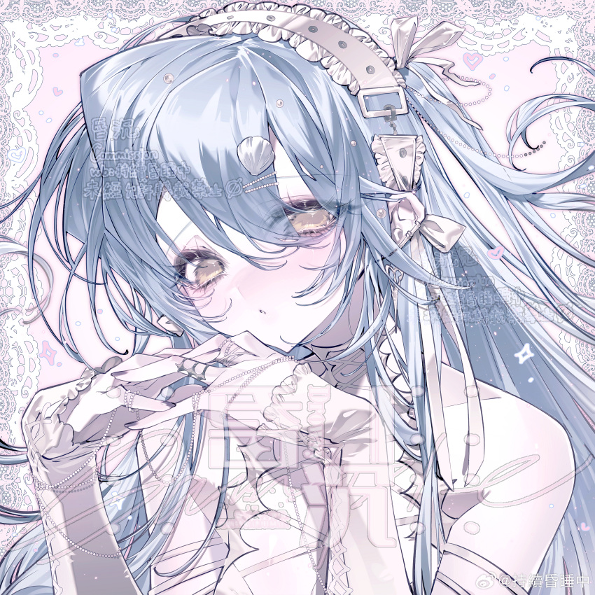 Safebooru 1girl Absurdres Bare Shoulders Blue Hair Blush Brown Eyes