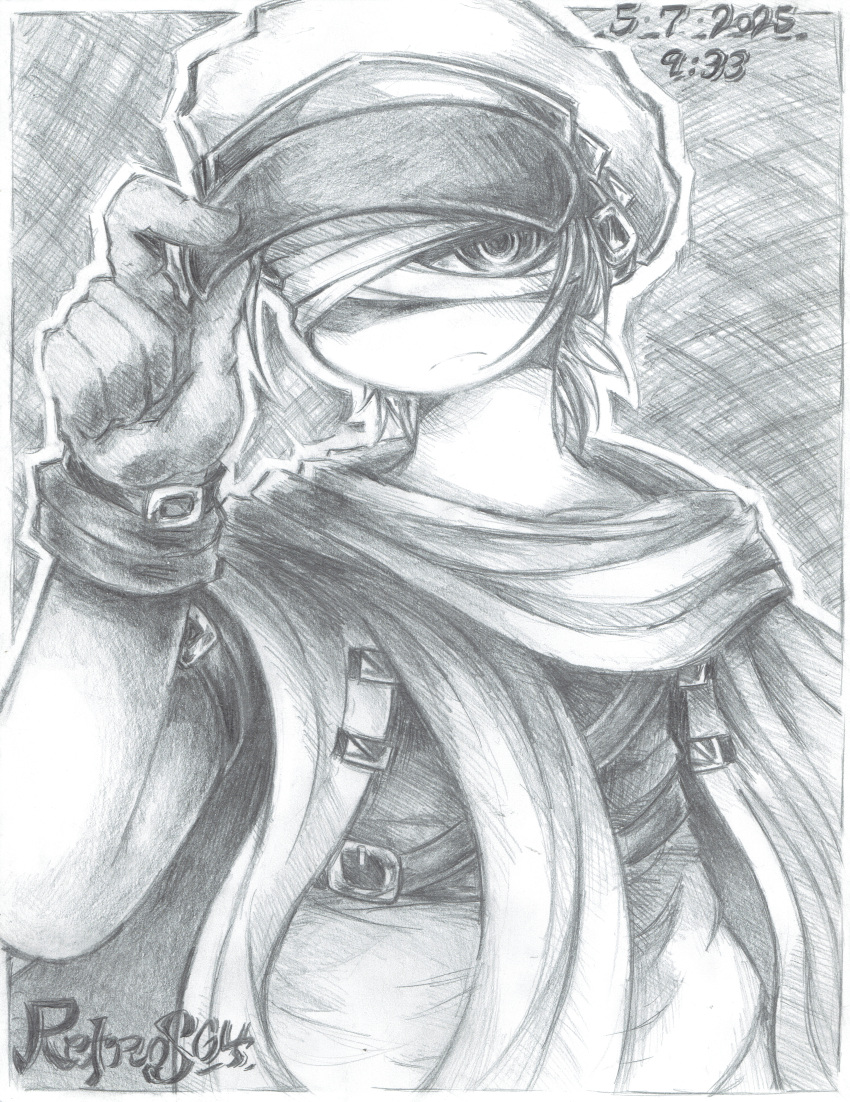 Safebooru - 1boy absurdres bandages belt belt buckle black belt buckle cloak dated gloves ...