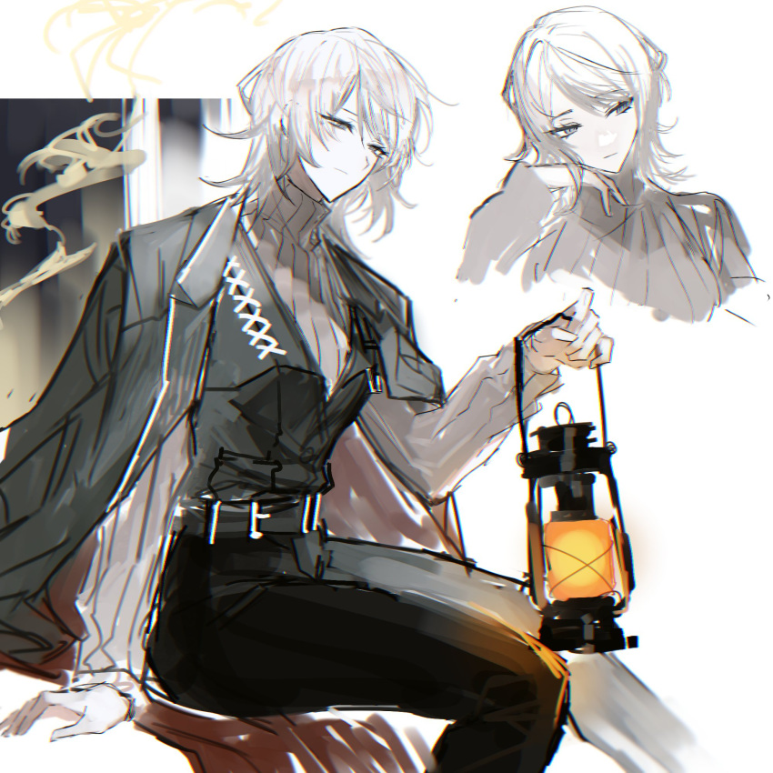 Safebooru - 1girl belt black belt black coat black pants black vest ...