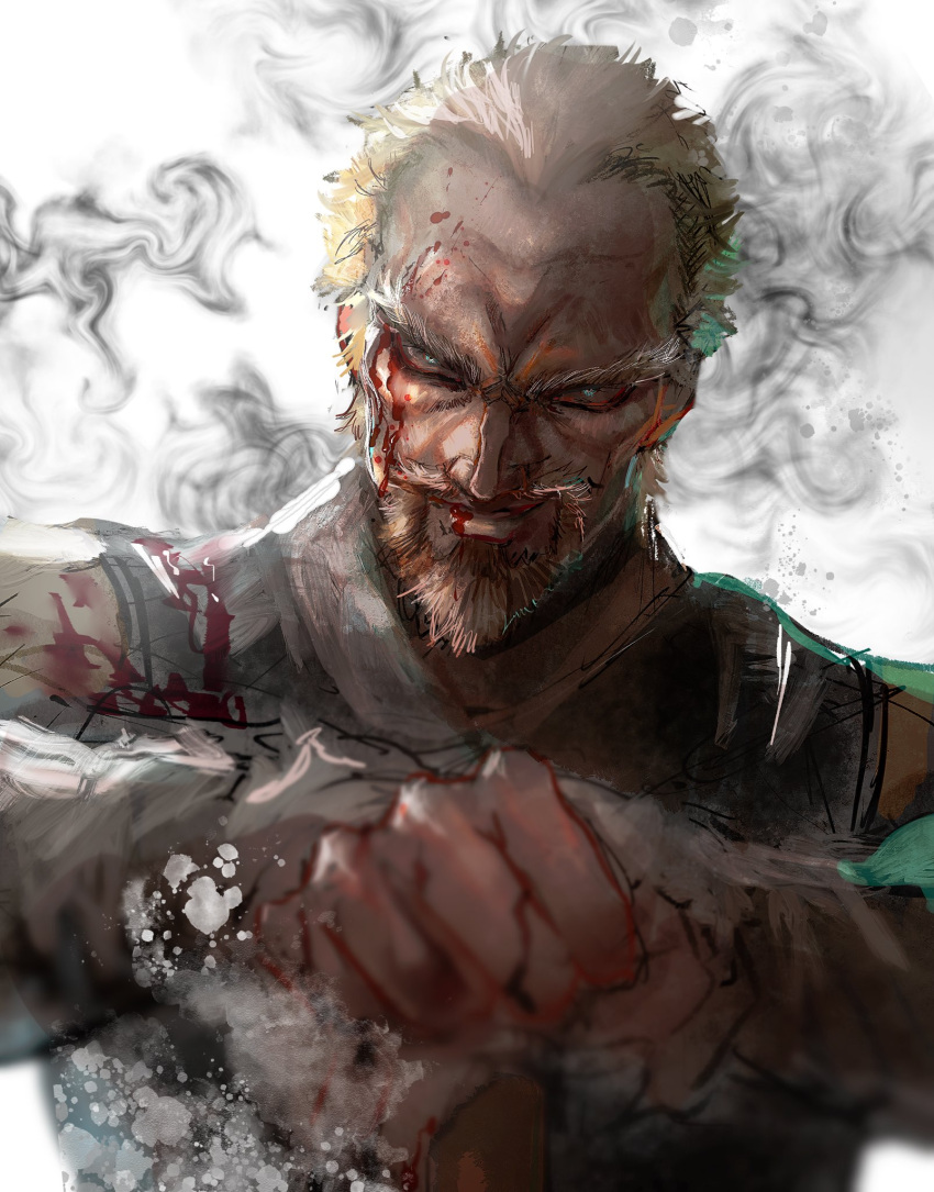 Safebooru - 1boy askeladd blonde hair blood blood on face blue eyes ...