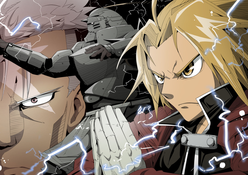 Safebooru - 3boys alphonse elric armor blonde hair brothers brown eyes commentary request edward ...