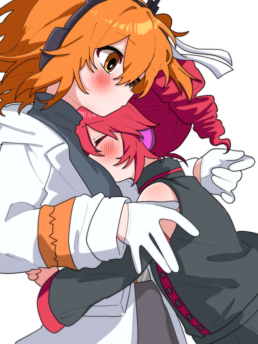 Safebooru - 2girls a.i. voice adachi rei black shirt blush closed eyes detached sleeves drill ...