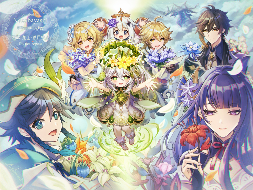 Safebooru - 3boys 4girls aether (genshin impact) ahoge antenna hair ...