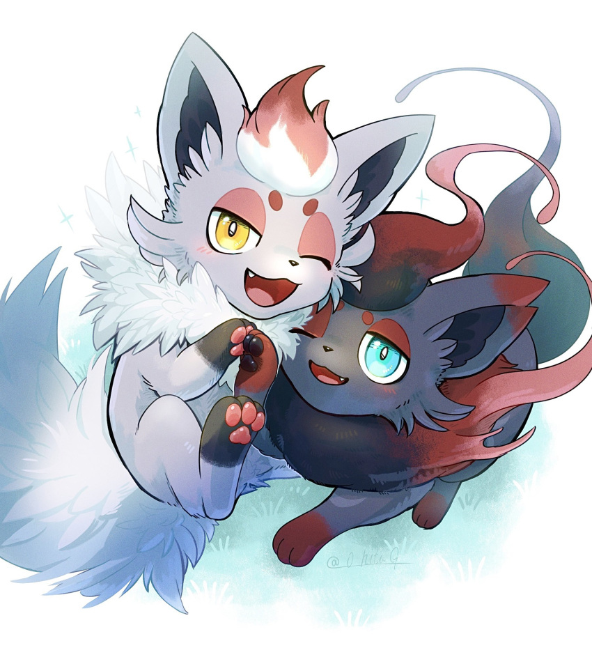 Safebooru - alternate color animal focus blue eyes blush commentary ...