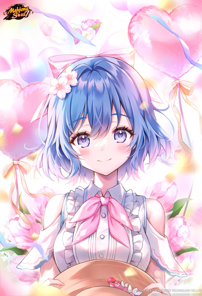 Safebooru - 1girl absurdres amaki ruto balloon blue eyes blue hair bow ...