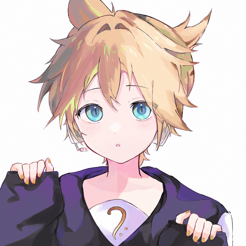 Safebooru - 1boy bass clef blonde hair blue eyes chinen commentary request headphones headset ...