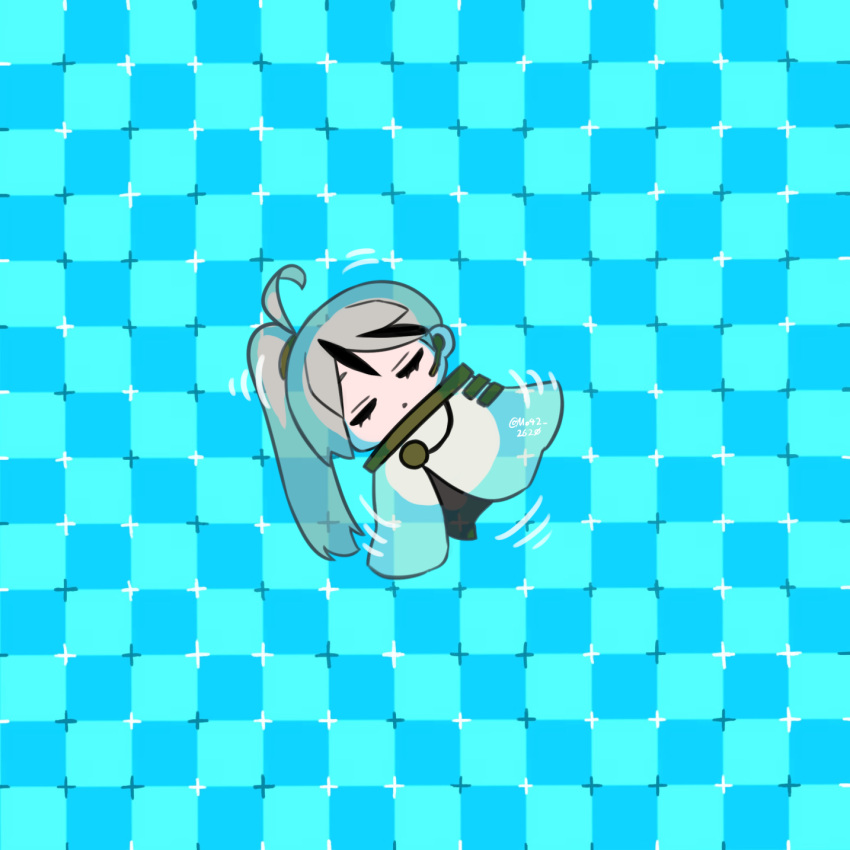 Safebooru - 1boy ahoge brooch cloak closed eyes floating from above ...