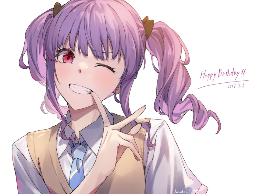 Safebooru - 1girl bang dream! blue necktie blush brown sweater vest ...