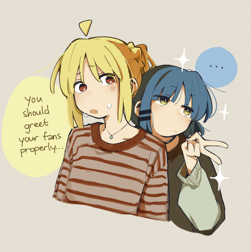 Safebooru - ... 2girls absurdres ahoge blonde hair blue hair bocchi the rock! detached ahoge ...