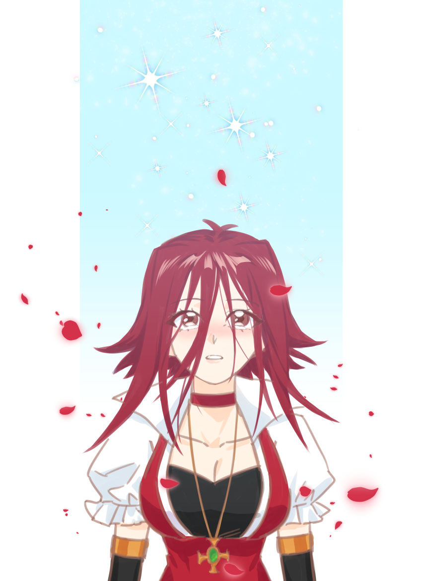 Safebooru - 1girl absurdres blue background brown eyes bs33 bs closed mouth highres izayoi aki ...