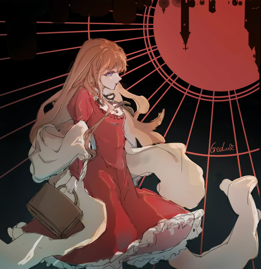 Safebooru - 1girl abstract background absurdres artist name black necktie blue eyes brown hair ...