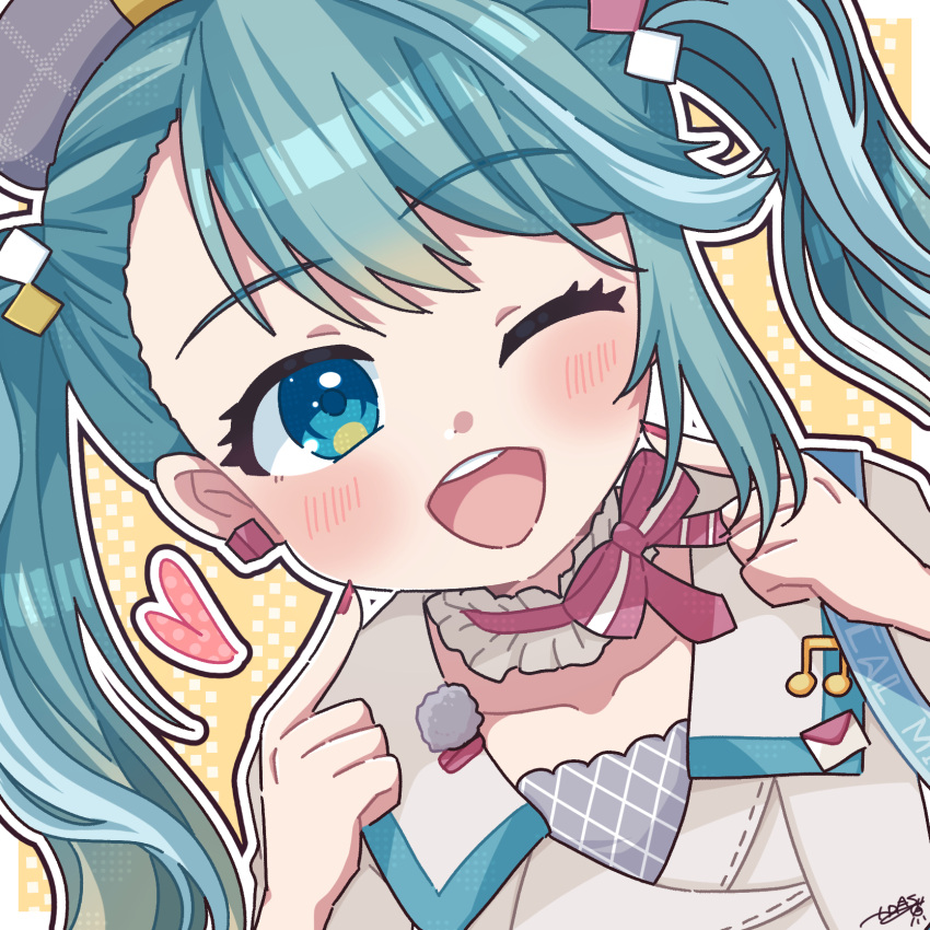 Safebooru - 1girl aqua eyes aqua hair blush bow collarbone cropped ...