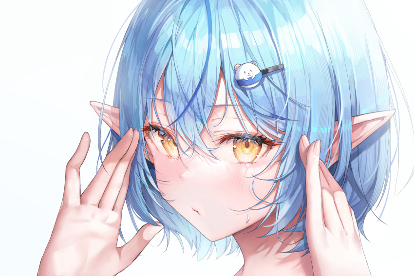 Safebooru 1girl Blue Hair Close Up Closed Mouth Hair Between Eyes 1056