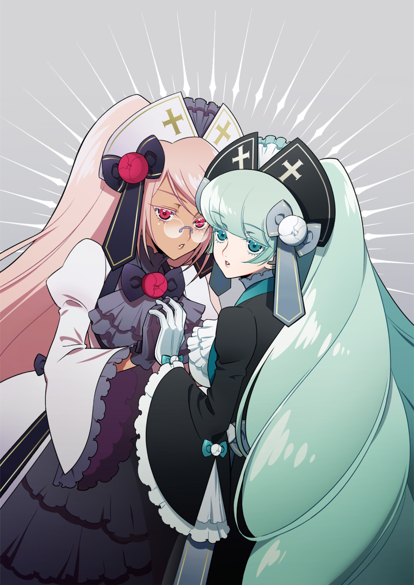 Safebooru - 2girls aqua eyes aqua hair ariel valtiel westcot curly hair ...