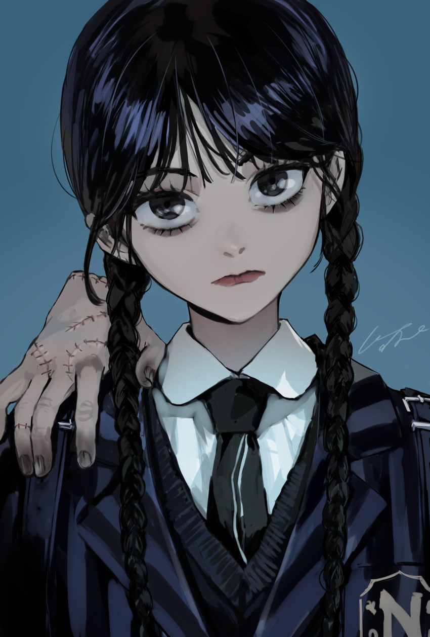 Safebooru - 1girl addams family bags under eyes black eyes black hair ...