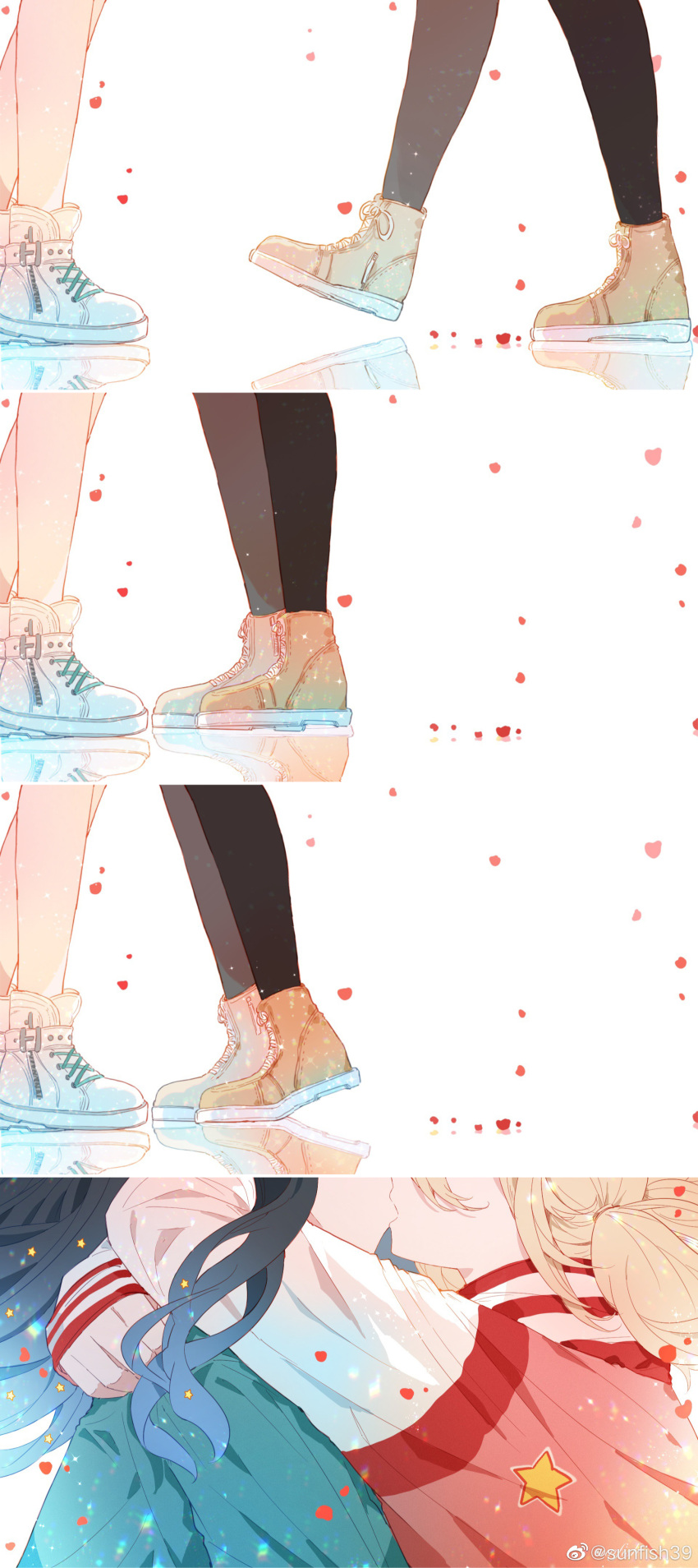 Safebooru - 2girls absurdres azusawa kohane black hair blonde hair gradient hair highres long ...