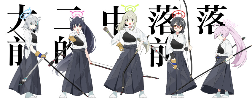 Safebooru - 5girls absurdres alternate costume animal ears archery ...