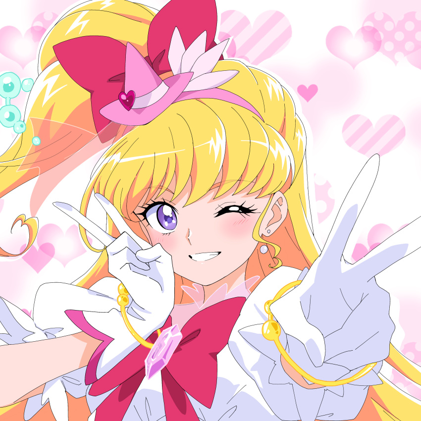 Safebooru - 1girl absurdres alpaca no otouto asahina mirai blonde hair bow bracelet cure miracle ...