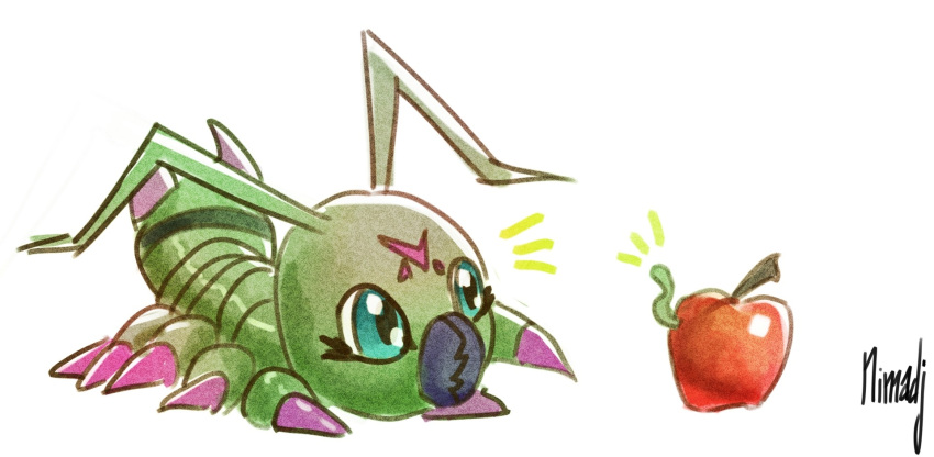 Safebooru - antennae apple digimon digimon (creature) food fruit ...
